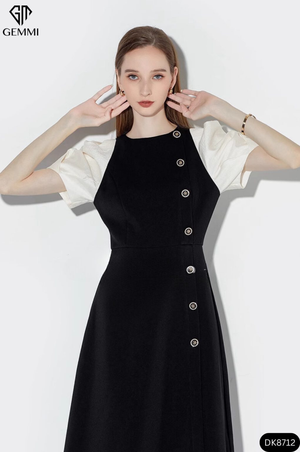 Đầm xoè tay bồng GEMMI Fashion, DK8712 - GEMMI